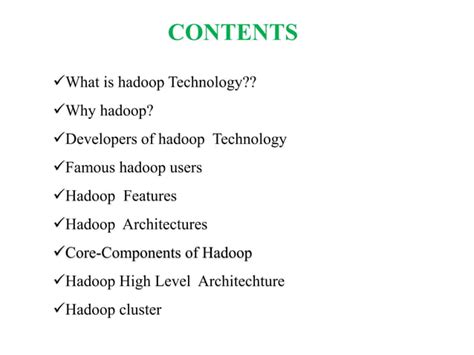 Hadoop Technology Ppt