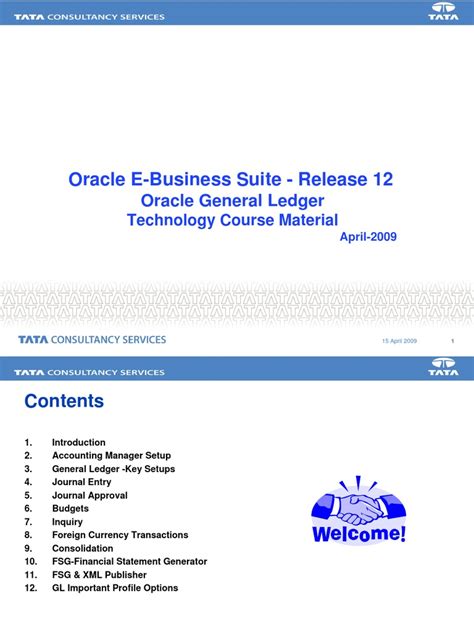 Oracle General Ledger R12 Technology Course Material V1 0 Pdf Consolidation Business