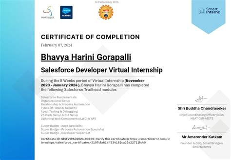 g bhavya harini on linkedin connections salesforce certifications developer virtualinternship