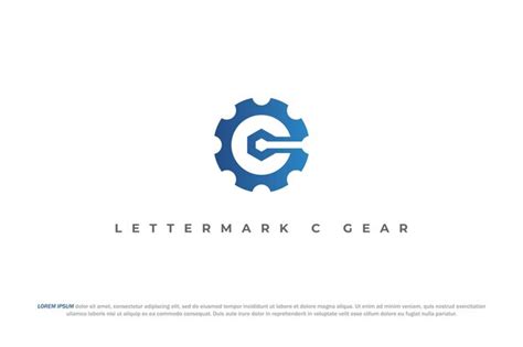 Logotipo Letra C Mecânico De Máquinas De Engrenagens Vetor Premium