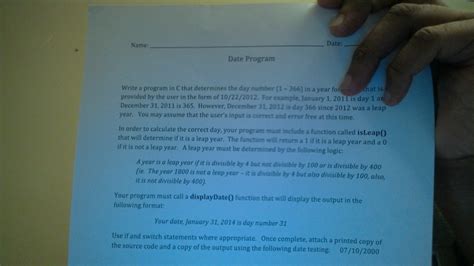 Solved Write A Program In C That Determines The Day Number