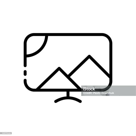 컴퓨터 라인 아이콘입니다 화면 모니터 전자 제품 브라우저 인터넷 월드 와이드 웹 데이터 지식 기술 개념입니다 흰색 배경에 벡터 검은 선 아이콘 0명에 대한 스톡 벡터 아트