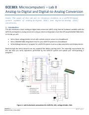 ECE383 Microcomputers Lab 8 Analog To Digital Conversion Course Hero