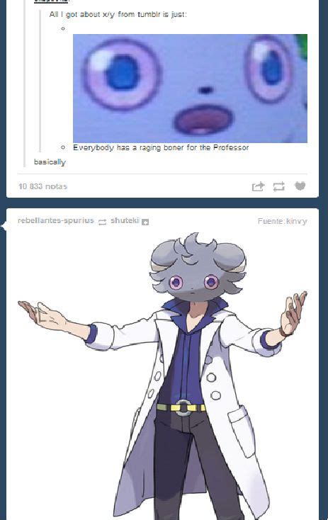 Espurr And Professor Sycamore Pokemon Pokemon Funny Pokemon Memes
