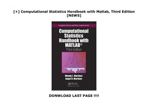 Computational Statistics Handbook With Matlab Third Edition Ne