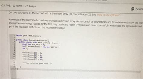 solved e zybook 21 198 102 home 5 2 arrays int