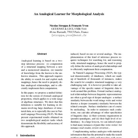 An Analogical Learner For Morphological Analysis Acl Anthology