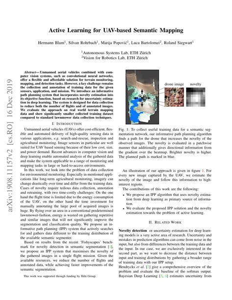 Pdf Active Learning For Uav Based Semantic Mapping