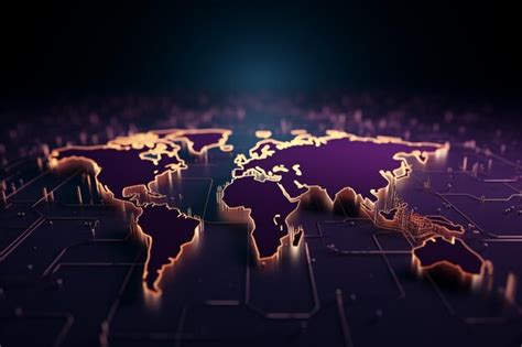 Premium Ai Image Tech Infused 3d World Map Background Enhances Modern