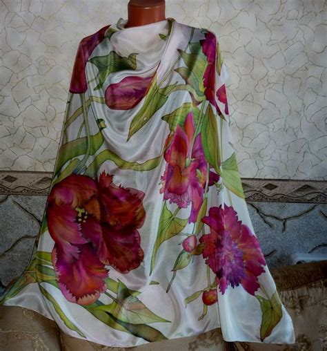 Ремейк Батик платок Весенние мотивы натуральный шёлк 100 шёлк 112 112 см Новости магазинов