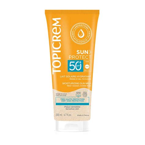 ტოპიკრემი დამატენიანებელი მზისგან დამცავი რძეspf50 200მლ ავერსი