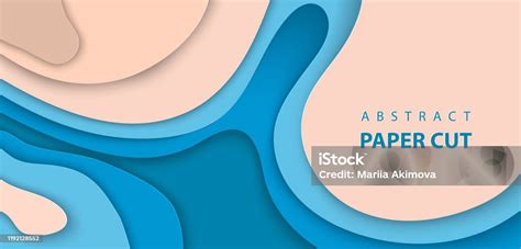 파란색과 베이지 색 컬러 종이 잘라 모양과 벡터 배경입니다 3d 추상적 인 종이 장식 골판지 물결 모양 레이아웃 디자인 템플릿 배너 브로셔 책 표지로 질감을 디자인합니다 0