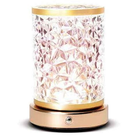 Brookstone Crystal Cut Ambient Lamp With Warm Led Glow Usb Powered Convenience And Elegant