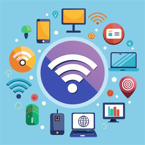 Wifi Connection Network Concept Design With Various Devices Premium Ai Generated Vector