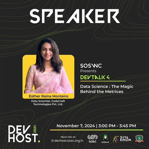 Sosc Sahyadri Open Source Community On Linkedin Synergia2024 Devhost Soswc Datascience