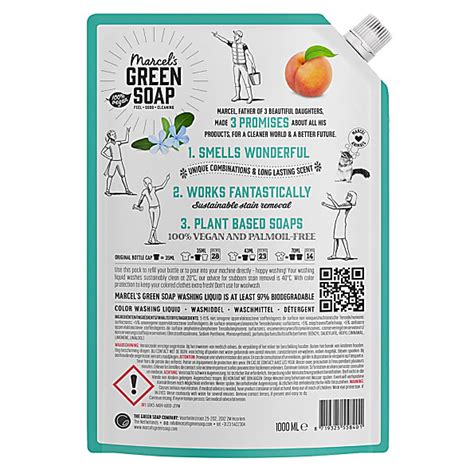 Marcels Green Soap Laundry Liquid Refill Pouch 1l Peach And Jasmine