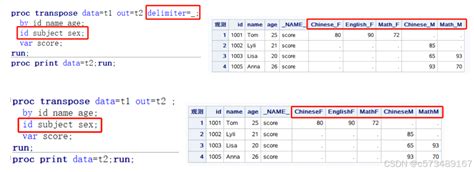 Sas Proc Transpose转置sas转置 Csdn博客