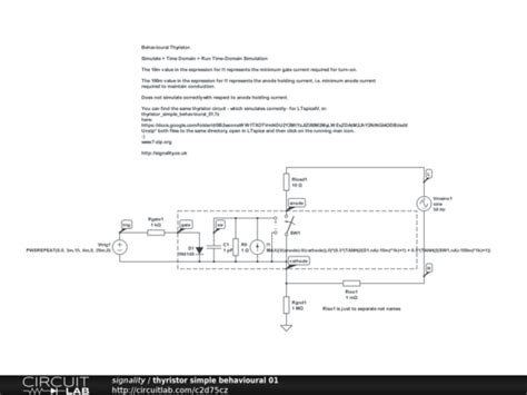 Thyristor Simple Behavioural 01 Circuitlab
