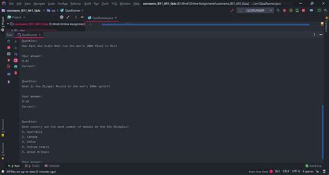 Solved Java Assignment 1 Quiz Taking Program