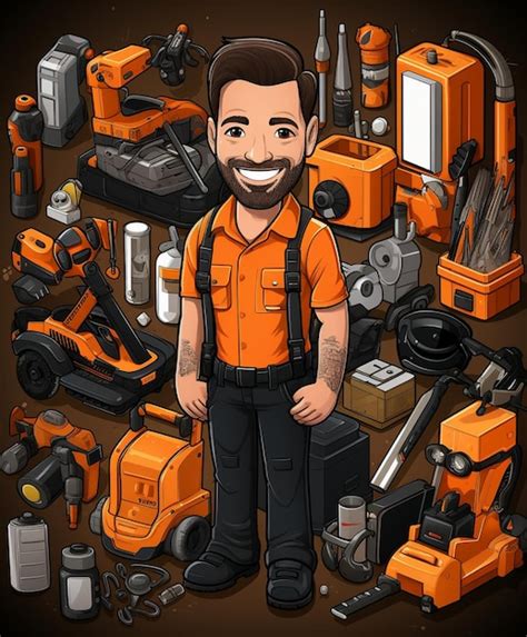 Premium Photo Construction Worker Flat Illustration