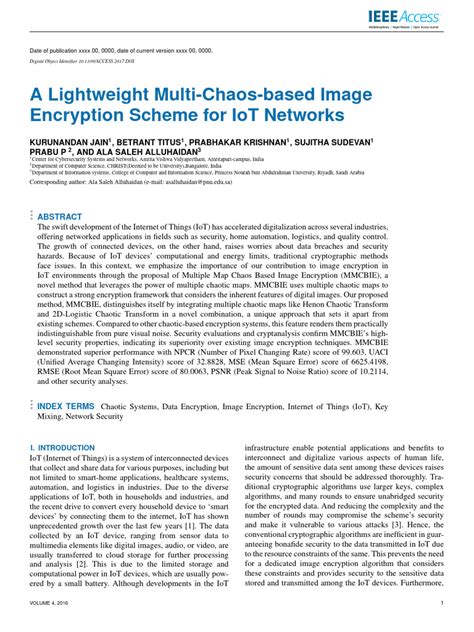 a lightweight multi chaos based image encryption s pdf key