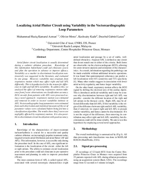 Pdf Localizing Atrial Flutter Circuit Using Variability In The