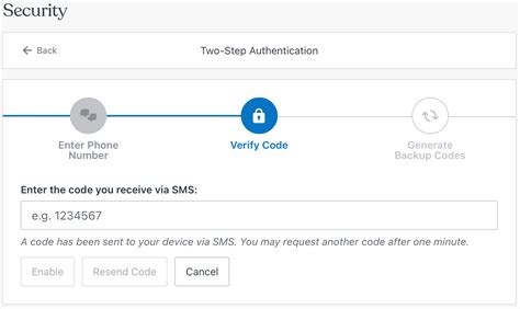 Enable Two Step Authentication Support