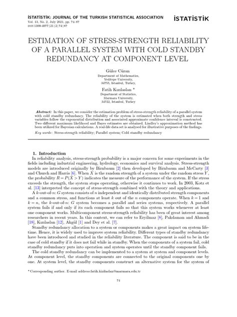 Estimation Of Stress Strength Reliability Of A Parallel System With