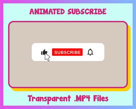 Animated Subscribe Button For Youtube Youtube Channel Subscribe Like Bell Reminder Button Etsy