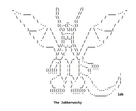 Ascii Art Jabberwocky Made In Ms Notepad R