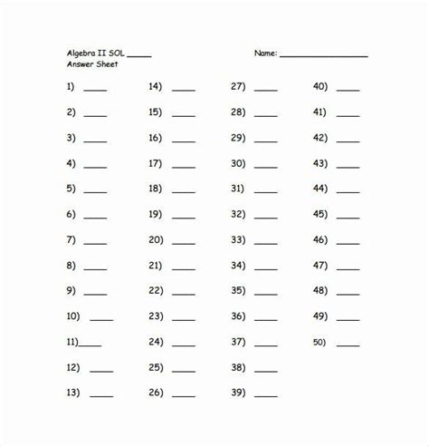 Answer Sheet Template 1 100 Inspirational 27 Of Blank Gridded Response