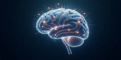 A Glowing Digital Representation Of Human Brain With Interconnected