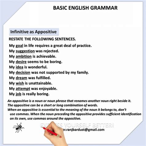 Infinitives Infinitive As Appositive R Grammarresources