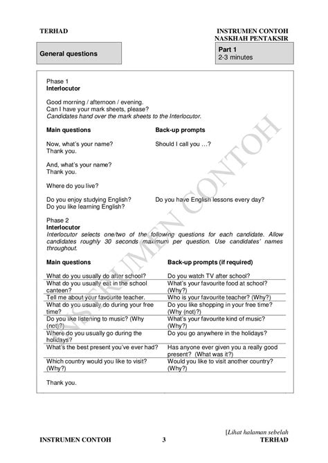 Pt3 Speaking Sample Test Examiner Booklet