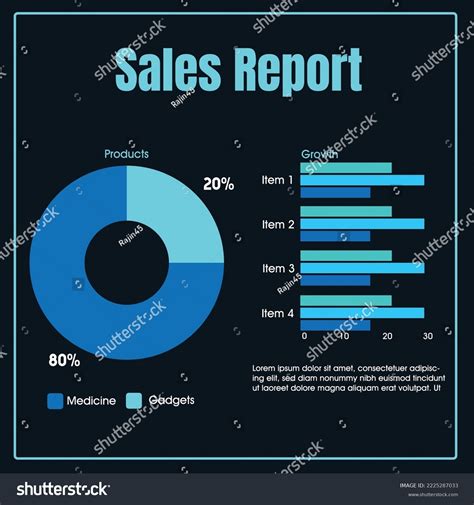 sales report graph template design stock vector royalty free