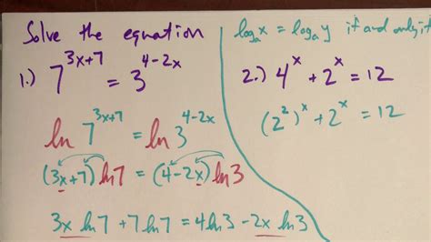 How To Solve Exponential Equations Using Log