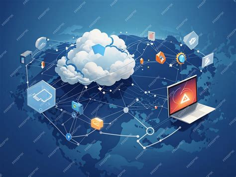 Premium Ai Image Data Transfer Cloud Computing Abstract Technology Concept