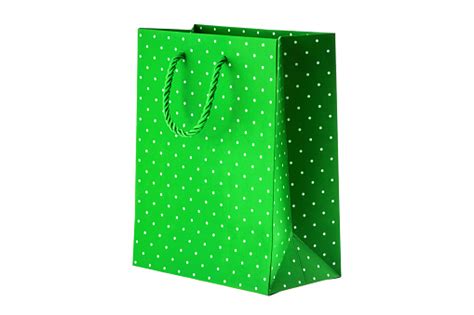 흰색 배경에 고립 된 선물을 가진 녹색 종이 봉지 쇼핑 컨셉 가방에 대한 스톡 사진 및 기타 이미지 가방 공란 구매 Istock
