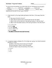 Mastering Projectile Motion Essential Problem Solving Techniques Course Hero