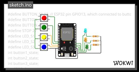 Button Led Wokwi Esp32 Stm32 Arduino Simulator