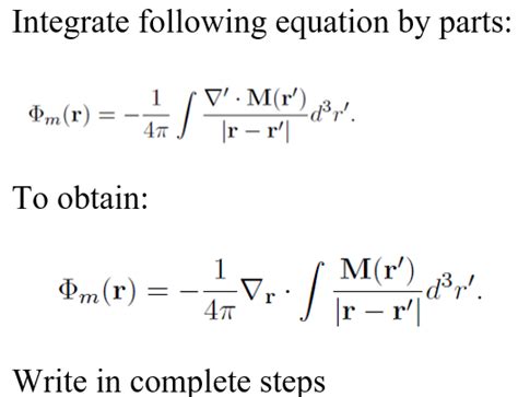 Solved Integrate Following Equation By Parts