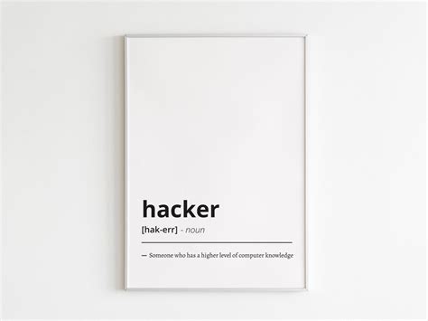 Hacker Gaming Definition Print Gamer Prints Gaming Wall Etsy Uk