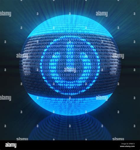Power Sign On Globe Formed By Binary Code Stock Photo Alamy