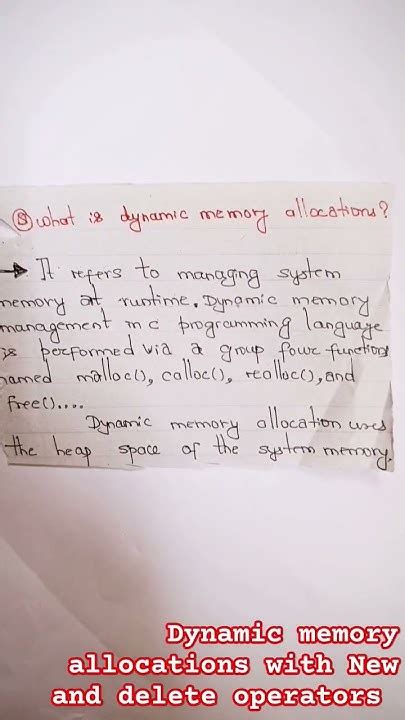 Dynamic Memory Allocationsdynamicmemoryallocation With New And Delete Operators Youtube