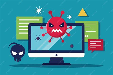 Premium Vector A Cartoon Character Is Visible On A Computer Screen Depicting A Digital