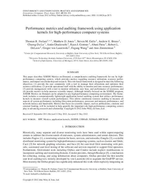 Pdf Performance Metrics And Auditing Framework Using Application