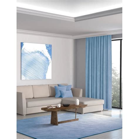 1 брой Готово плътно перде готова завеса в светло синьо КАДИФЕ