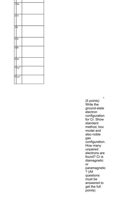Solved Write The Ground State Electron Configuration For Chegg Com