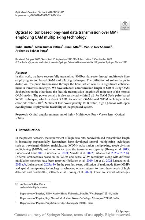 Optical Soliton Based Long Haul Data Transmission Over Mmf Employing