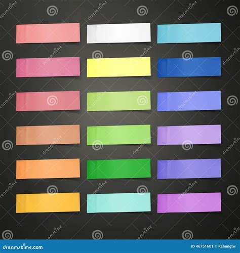 Blank Colorful Sticky Notes Set Stock Vector Illustration Of Label Orange